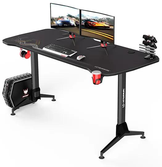 Herní výškově nastavitelný stůl ULTRADESK GRAND BLACK – 160x70 cm