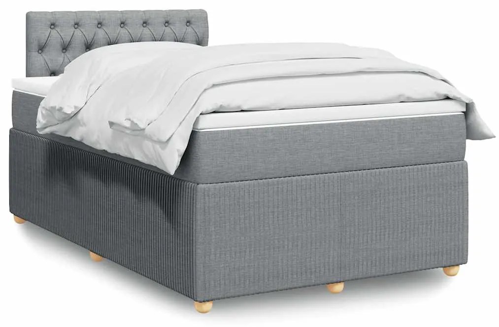 Box spring postel s matrací světle šedá 120 x 200 cm textil 3289730