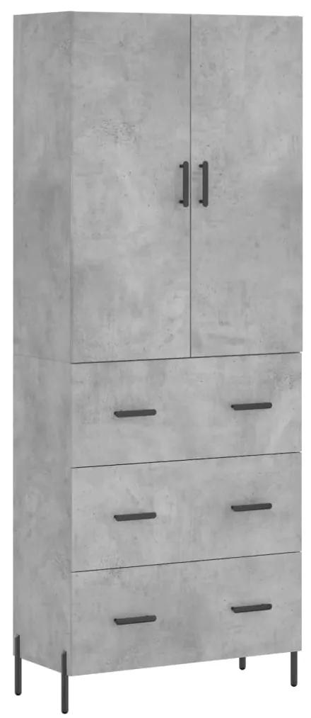 Skříň highboard betonově šedá 69,5x34x180 cm kompozitní dřevo,  3195855