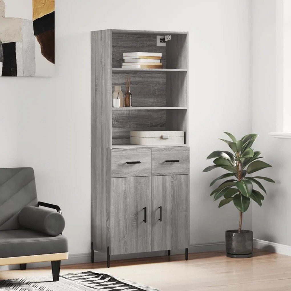 vidaXL Skříň highboard 69,5 x 34 x 180 cm kompozitní dřevo [3200524] Barva: Betonová šedá