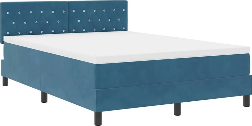 Postel s boxspringem s matrací Tmavě modrá 160 x 200 cm samet 3339120