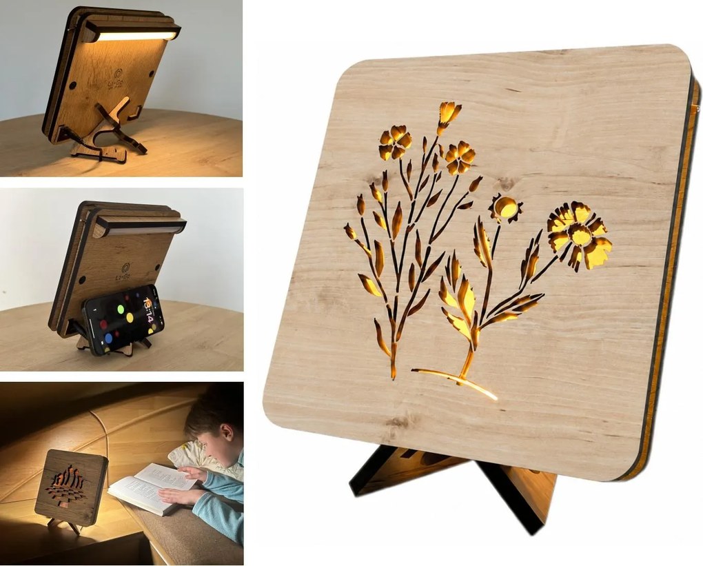 Li-Go "Hvozdík" lampa 19x19 cm provedení povrchu: bříza