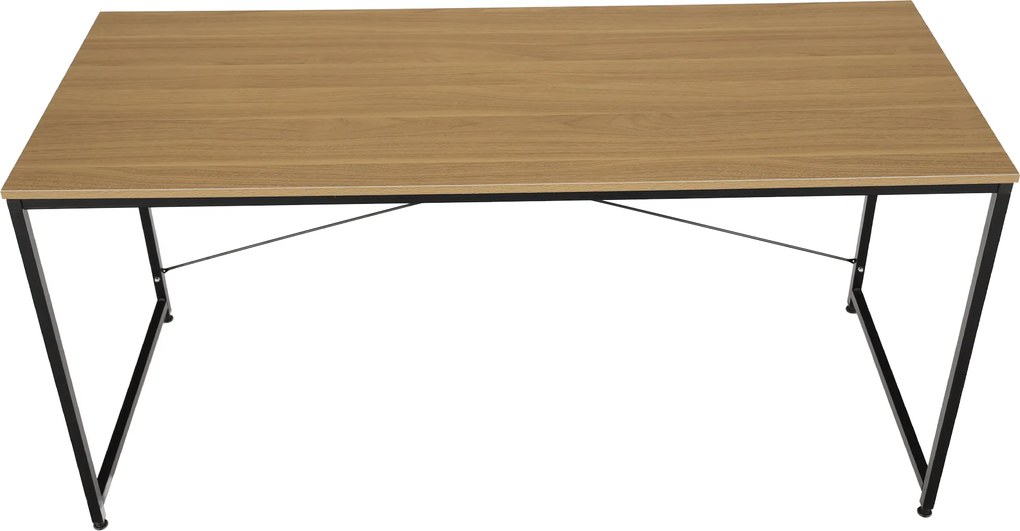 Psací stůl, dub / černá, 150x60 cm, MELLORA