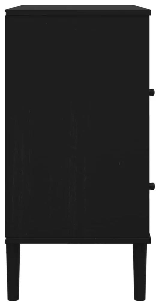 Příborník SENJA ratanový vzhled černý 80 x 40 x 80 cm borovice,  358021