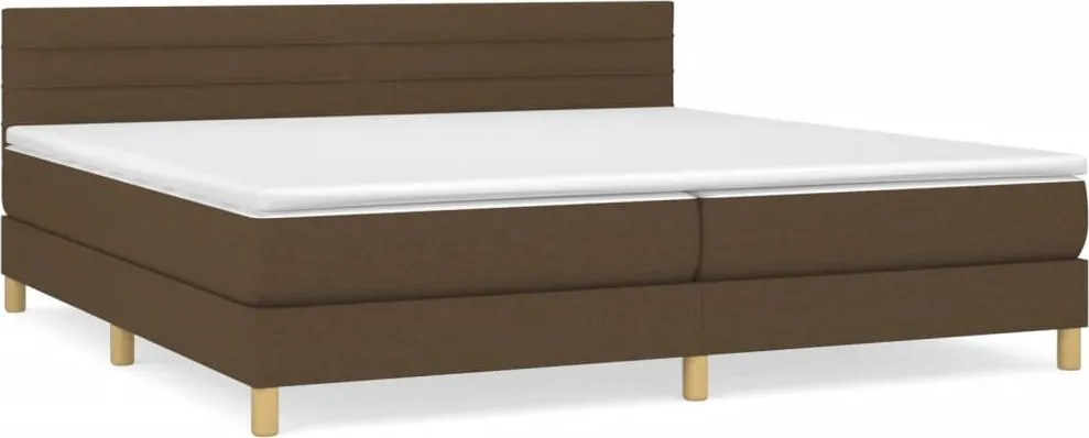 Box spring postel s matrací tmavě hnědá 200x200 cm textil 3140724