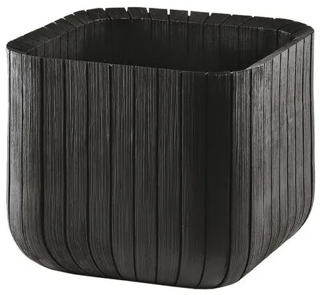 Keter Plastový květináč Cube planter M šedá, 30 cm