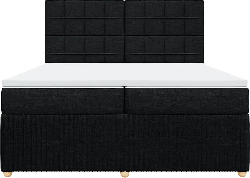 Box spring postel s matrací černá 200x200 cm textil 3292165