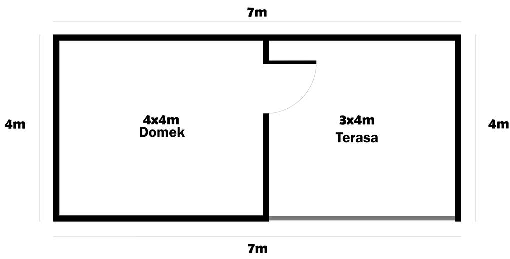 Zahradní domek Metod 4x7, terasa, 25mm