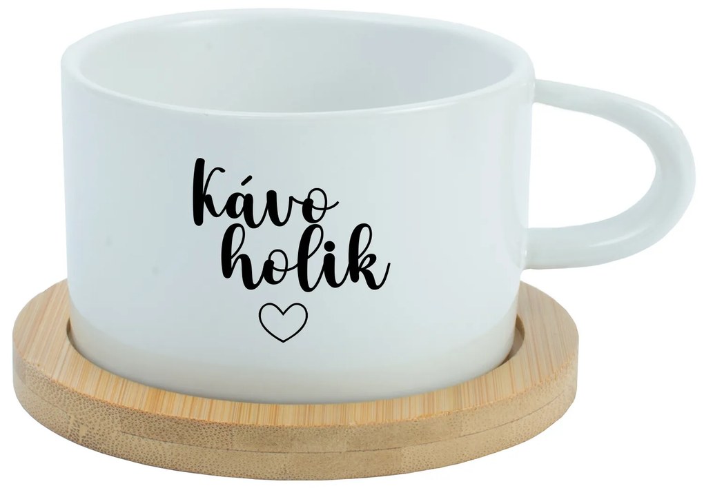 KÁVOHOLIK - bílý hrníček makronka 200 ml
