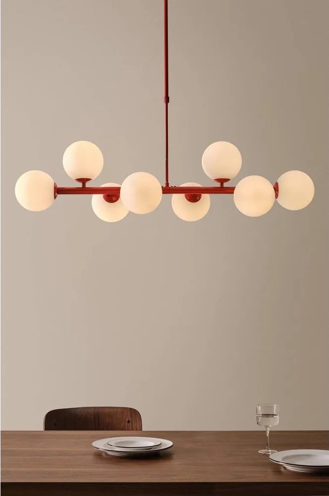 Červené/bílé stropní svítidlo z opálového skla 30x104 cm Ekman – Jotex