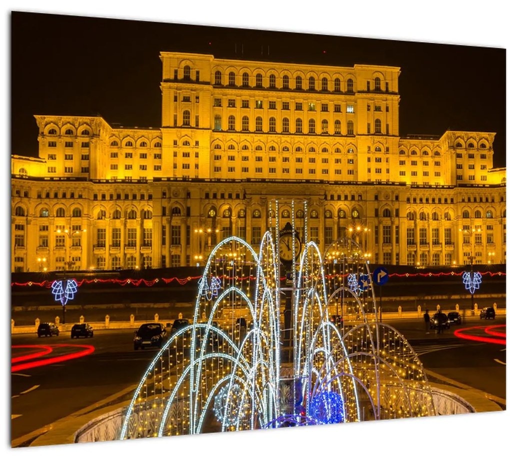 Skleněný obraz - Palác parlamentu, Bukurešť Rumunsko (70x50 cm)