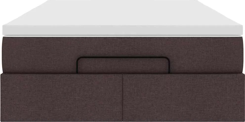 Osmanský rám postele s matrací tmavě šedá 120x200cm textil 3311102