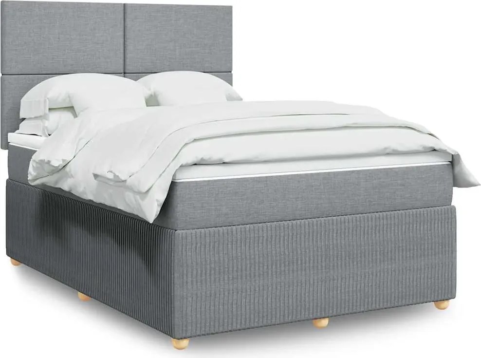 Box spring postel s matrací světle šedá 160 x 200 cm textil 3292100