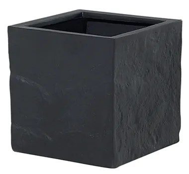 Černý hranatý květináč 30x30x30 cm - PULU