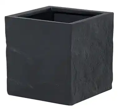 Černý hranatý květináč 30x30x30 cm - PULU | BIANO
