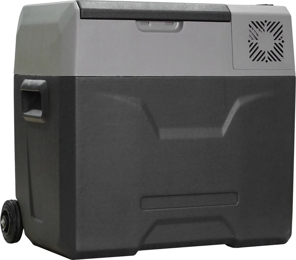 HOMCOM Autochladnička 50L elektrická autochladnička s kompresorem pro kempování a cestování 12/24V DC a 110-240V AC v šedé barvě |