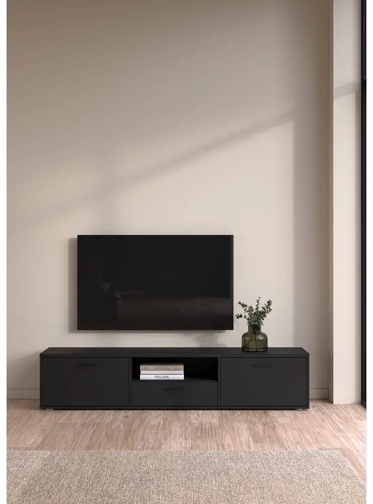 Černý TV stolek 177x38 cm Media – Tvilum