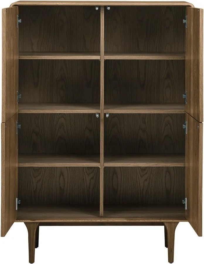 Tmavě hnědá skříňka v dekoru dubu 100x140x40 cm Darwin – House Nordic