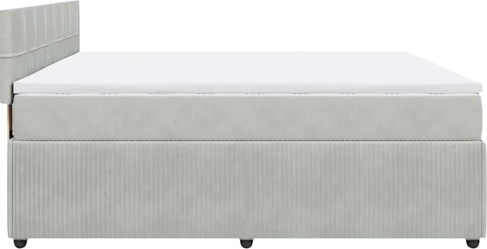 Box spring postel s matrací světle šedá 200x200 cm samet 3290130