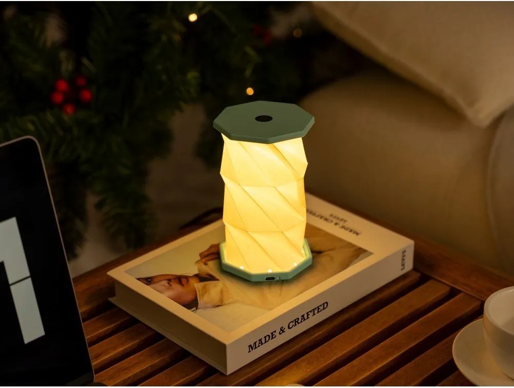 Bílá/tyrkysová přenosná světelná dekorace na USB ø 8 cm Twist – Gingko