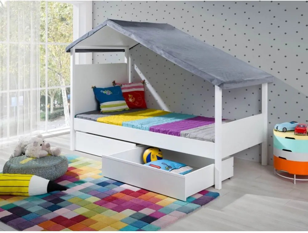 Dětská postel Pepe, s úložným prostorem, masiv borovice/lamino MEBLOBED