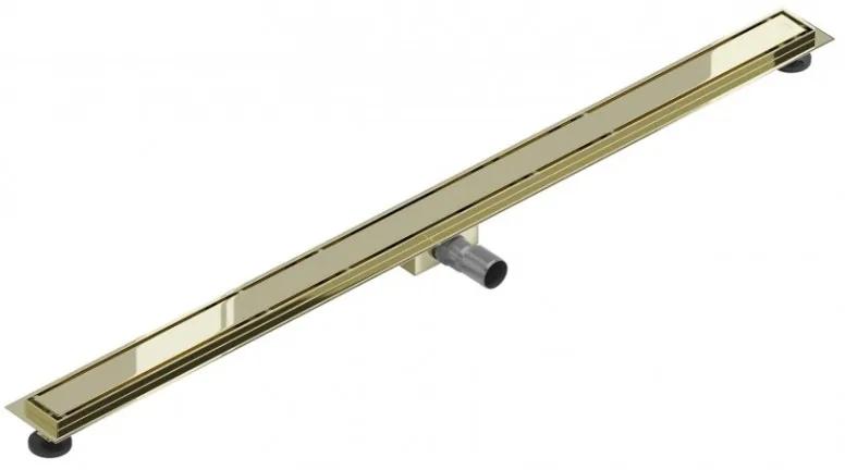 Lineární odtokový žlab 120 cm MEXEN FLAT 2v1 zlatý