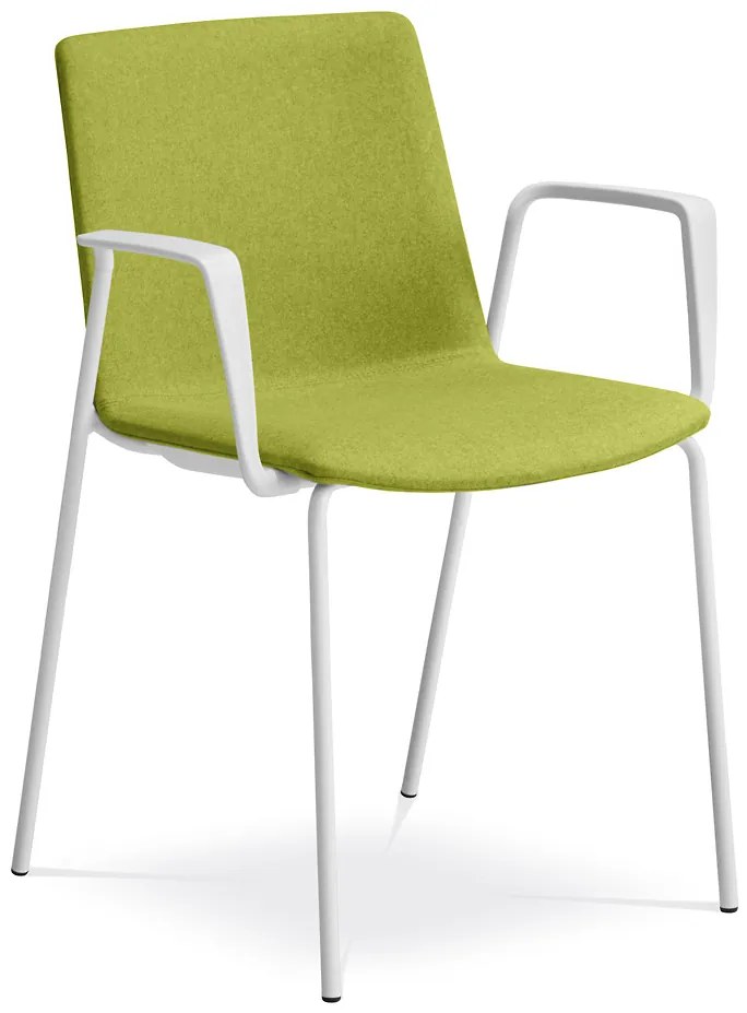Konferenční židle SKY FRESH 055-N4/BR-N0, kosta chrom, bílé područky