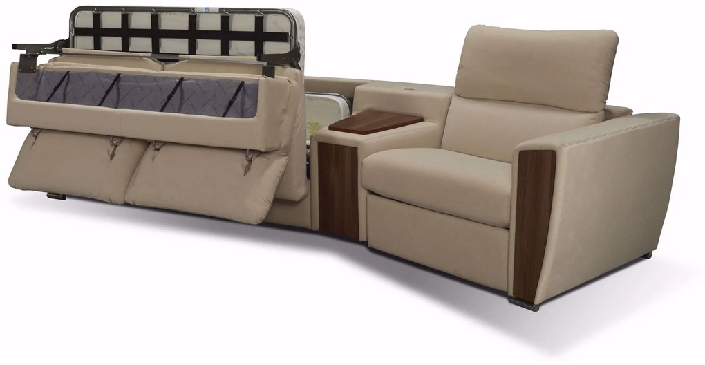 KANAPE Rozkládací sedací soupravy Alyssa Provedení: 3R maxi+stolek+1R, Vzorník látek: tekno fibra 02 linen