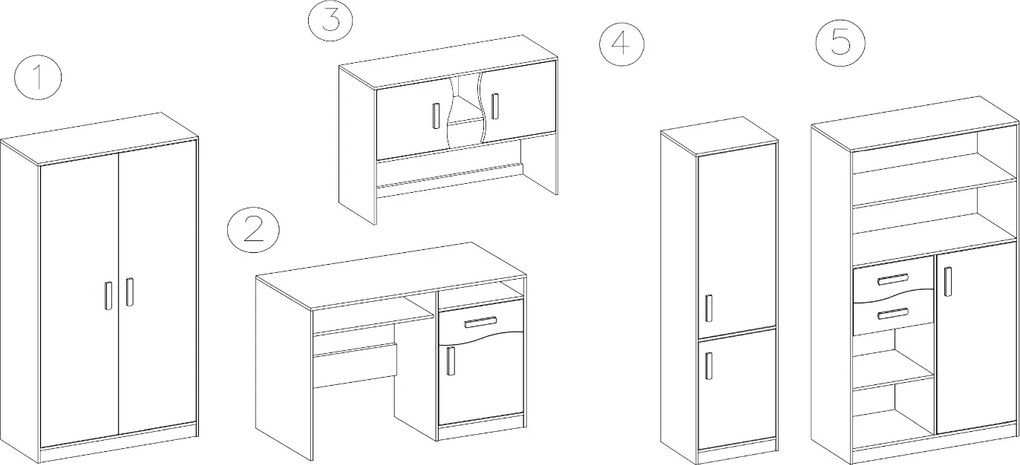 Nábytková stěna SMYK (více variant)