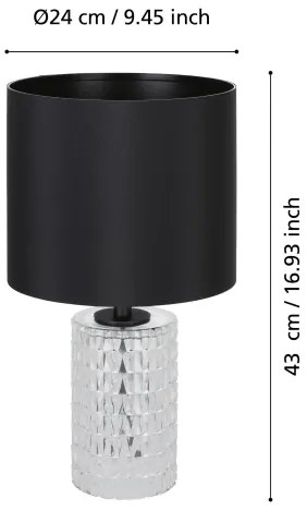 Eglo 39979 - Stolní lampa SAPUARA 1xE27/40W/230V černá