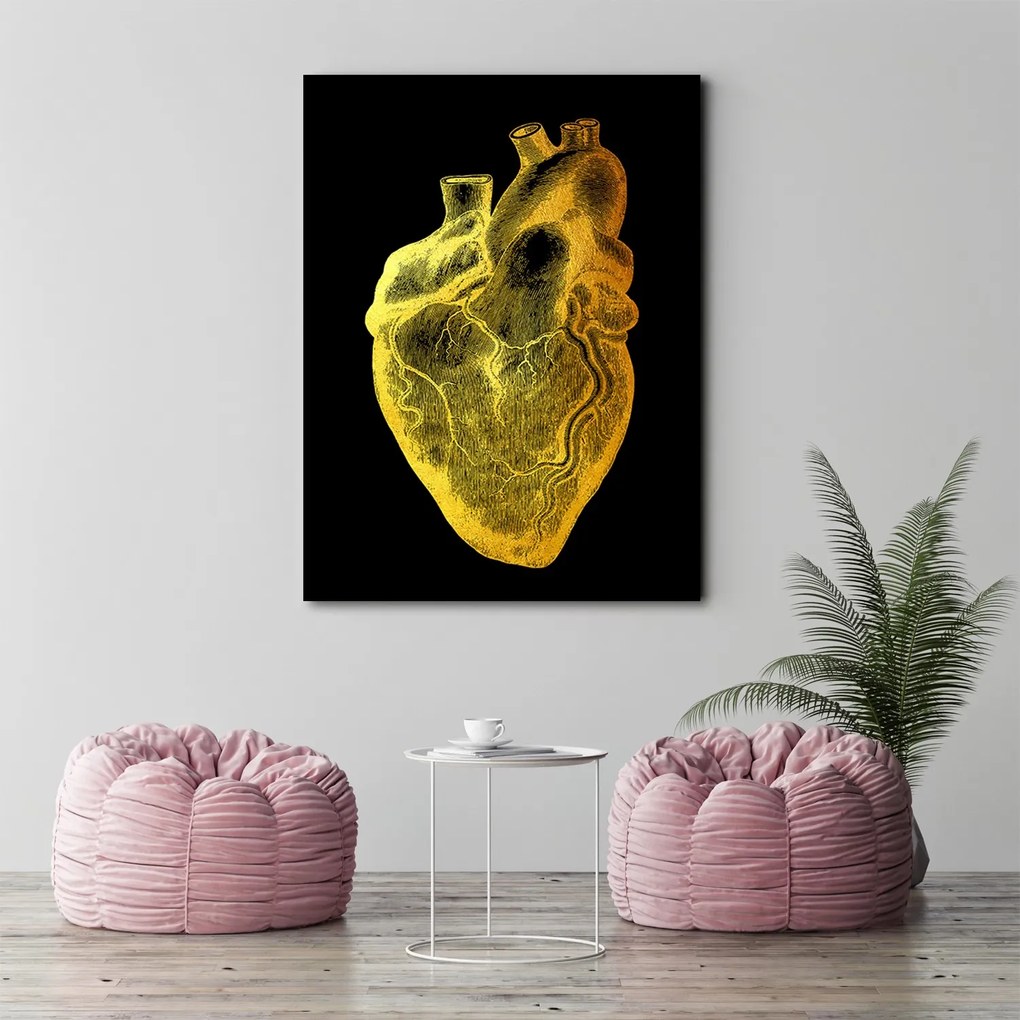 Gario Obraz na plátně Zlatá anatomie, srdce - Gab Fernando Rozměry: 40 x 60 cm