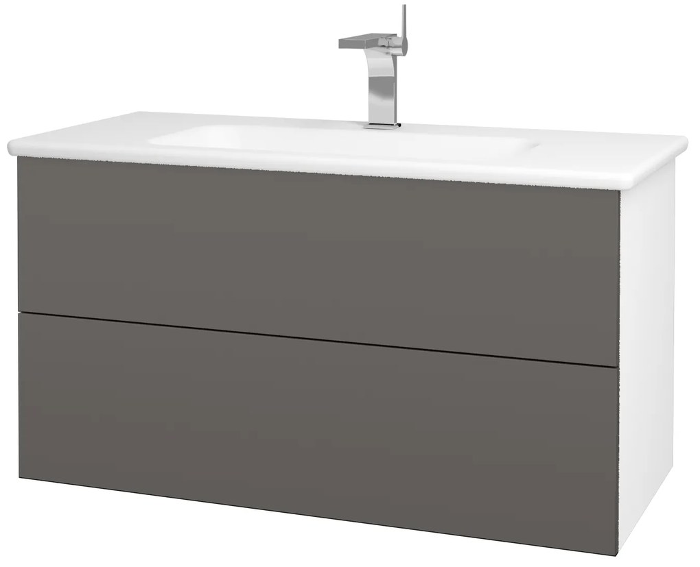 Dřevojas Koupelnová skříň VARIANTE SZZ2 100 (umyvadlo Euphoria) Varianta: M01 Bílá mat / M01 Bílá mat