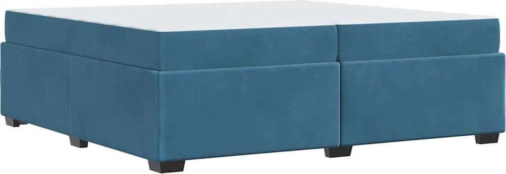 Rám postele s matrací Tmavě modrá 200 x 200 cm textil 3399312