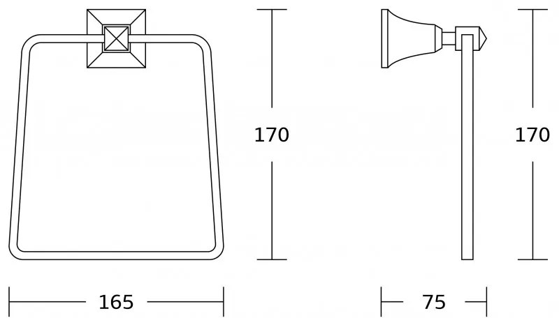 Mexen příslušenství, Dalia držák na ručníky, černá, 7017332-70