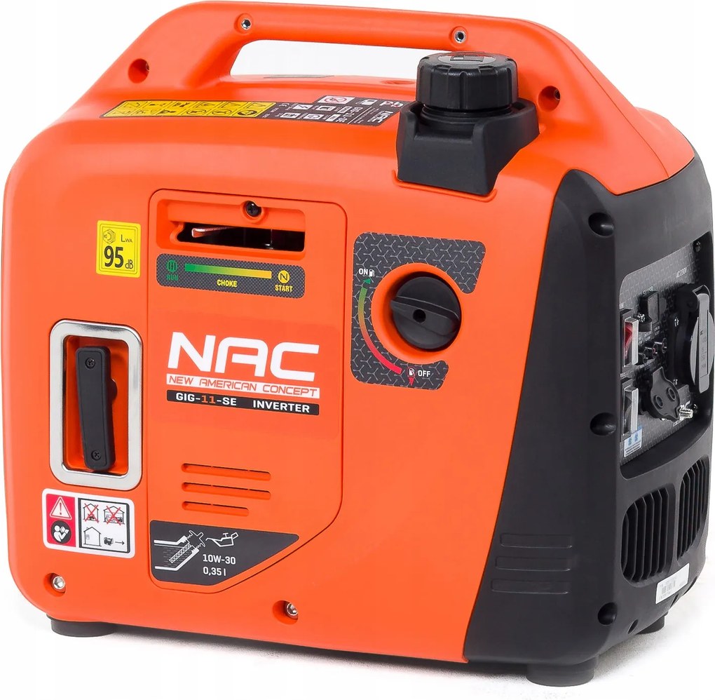 Nac Invertorový Jednofázový Přenosný Generátor 1,2 Kw 1X230V