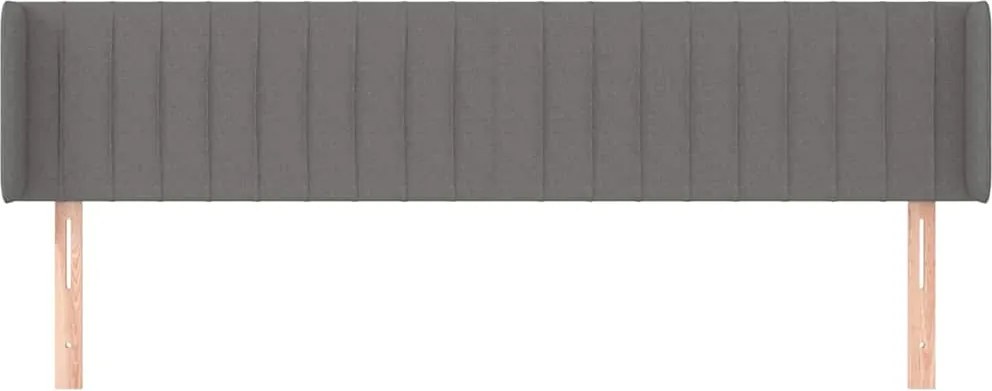 Čelo postele typu ušák tmavě šedé 163x16x78/88 cm textil 3119013