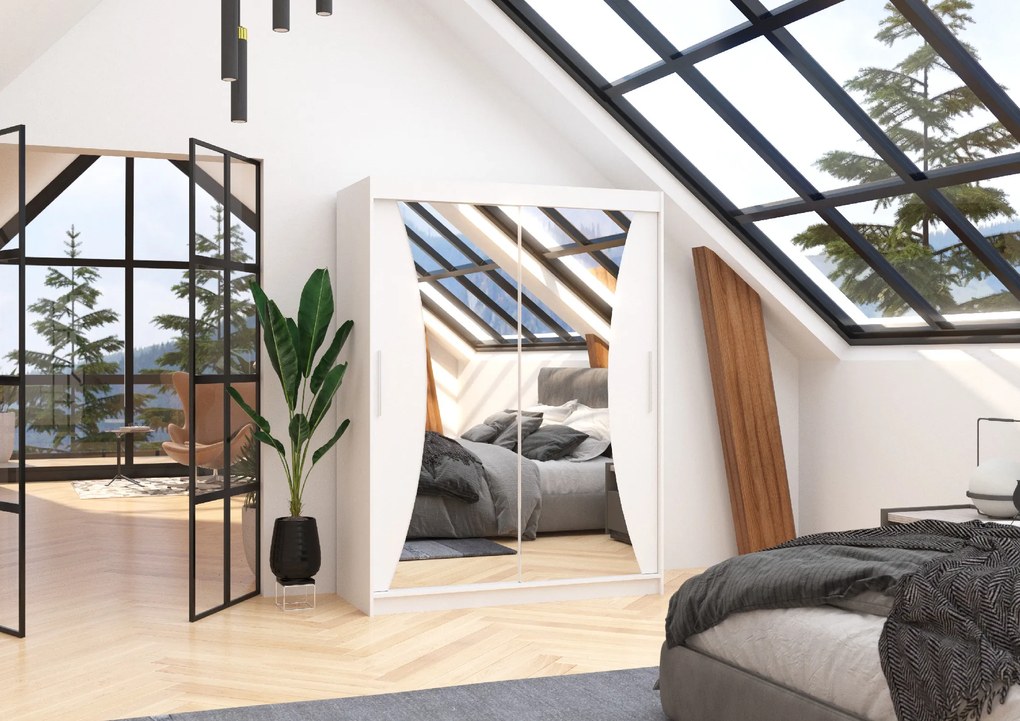 ADRK Furniture Skříň posuvná se zrcadlem MAX 150 ADRK-SW-MAX-W-150