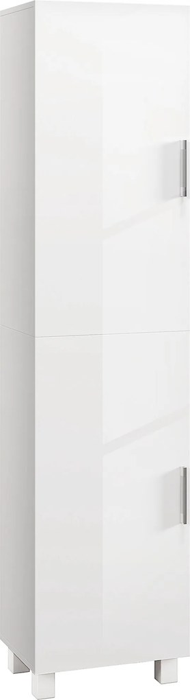HOMCOM Moderní koupelnový sloupec šetřící prostor se dvěma skříňkami, vysoká koupelnová skříň s nastavitelnými policemi z bílé MDF, 40x30x167,5 cm, le