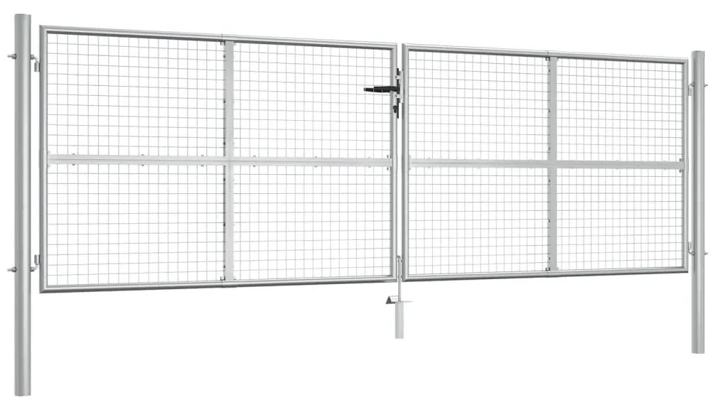 Zahradní branka pozinkovaná ocel 400 x 125 cm stříbrná 144300