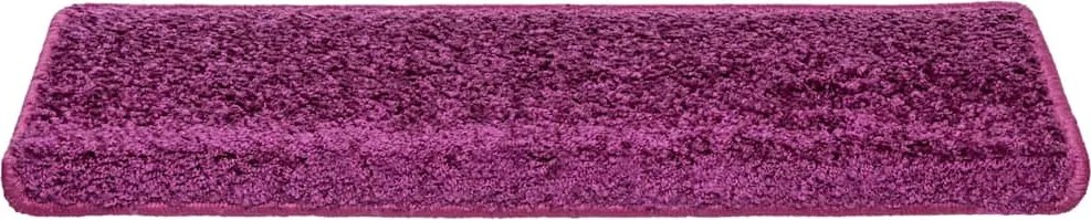 Schodové rohože 10 ks 65 x 21 x 4 cm fialové s obdélníkovým okrajem 149825