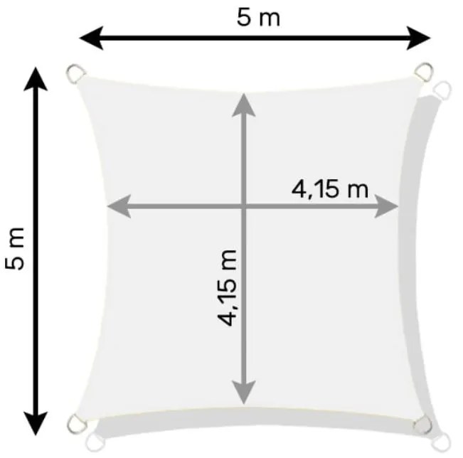 Bestent Zahradní sluneční clona 5x5m béžová