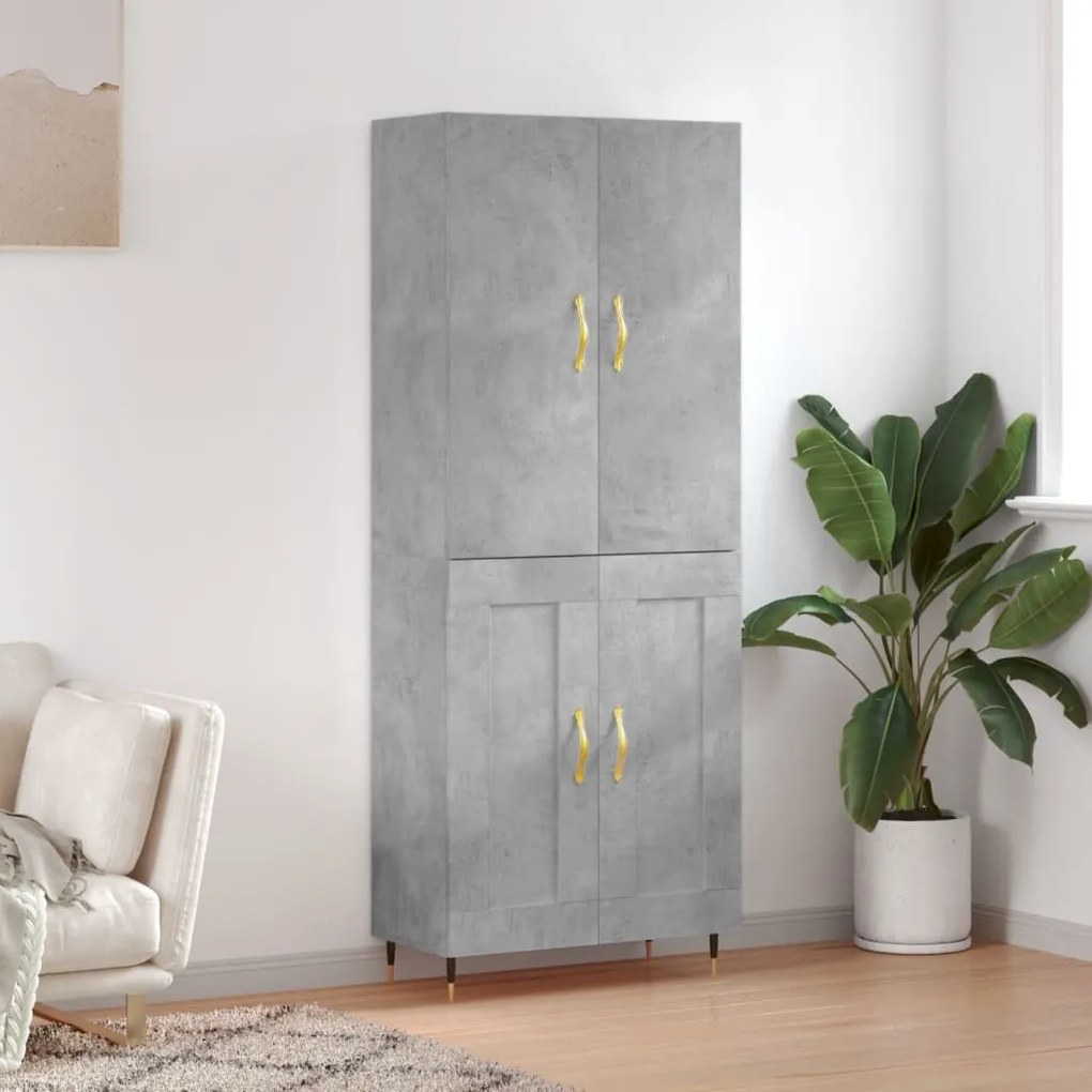 vidaXL Skříň highboard 69,5 x 34 x 180 cm kompozitní dřevo [3195775] Barva: Betonová šedá