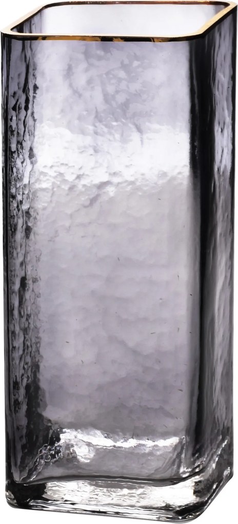 Skleněná váza Serenite 10x10x24,5 cm kouřové sklo