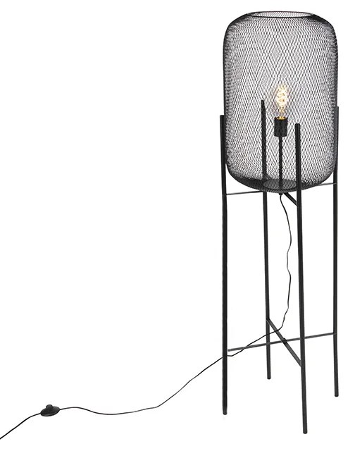 Moderní stojací lampa černá - Bliss Mesh