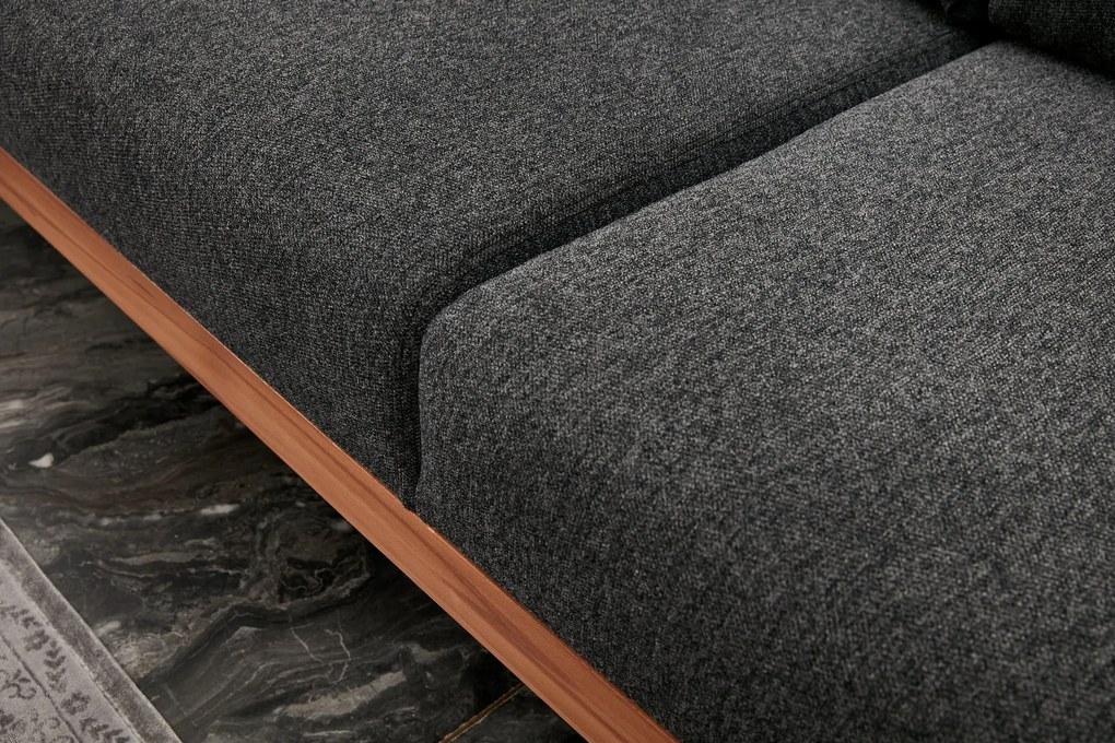 Atelier del Sofa 3-místná pohovka Liva - Anthracite, Antracitová