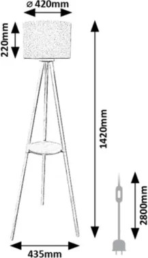 Rabalux 74108 - Stojací lampa TREVIA 1xE27/40W/230V