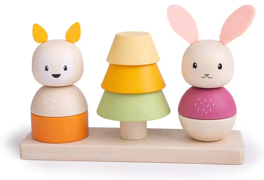 Bigjigs Baby Motorická nasazovací hračka liška a králíček