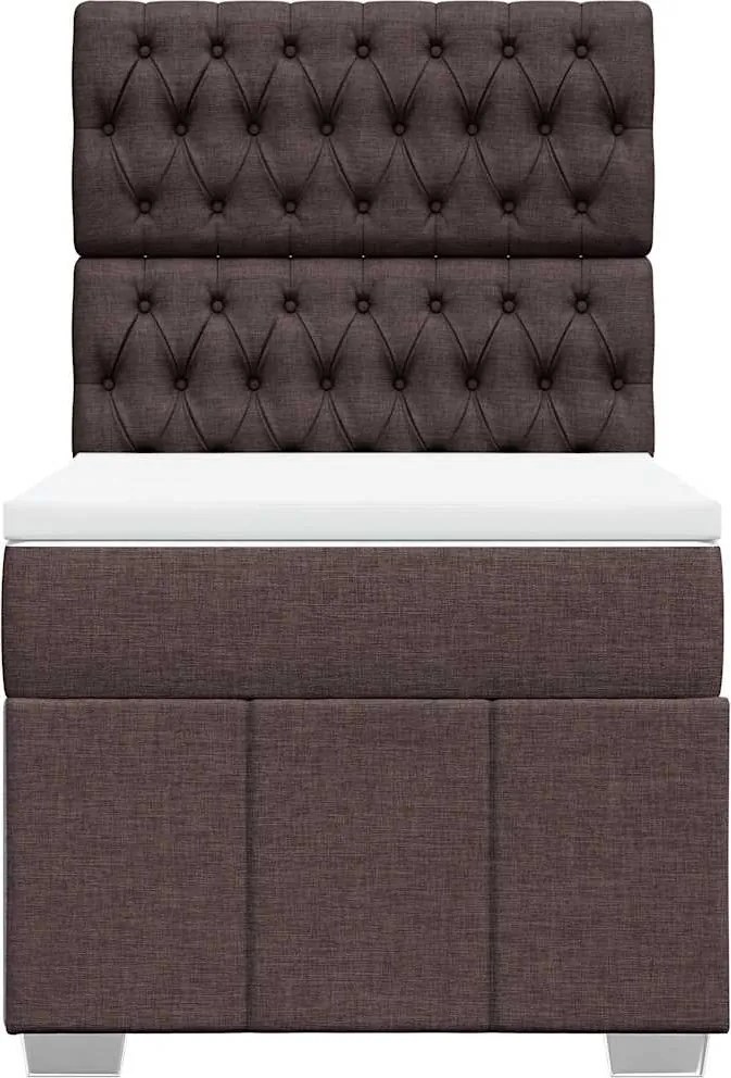 Box spring postel s matrací tmavě hnědá 90x200 cm textil 3291561