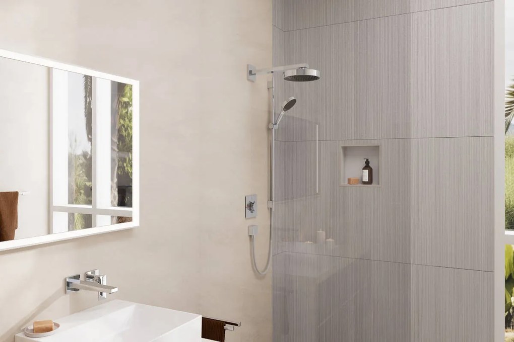 Hansgrohe Rainfinity, sprchová sada 130 3jet s tyčí S Puro 90 cm, chromová, HAN-28743000