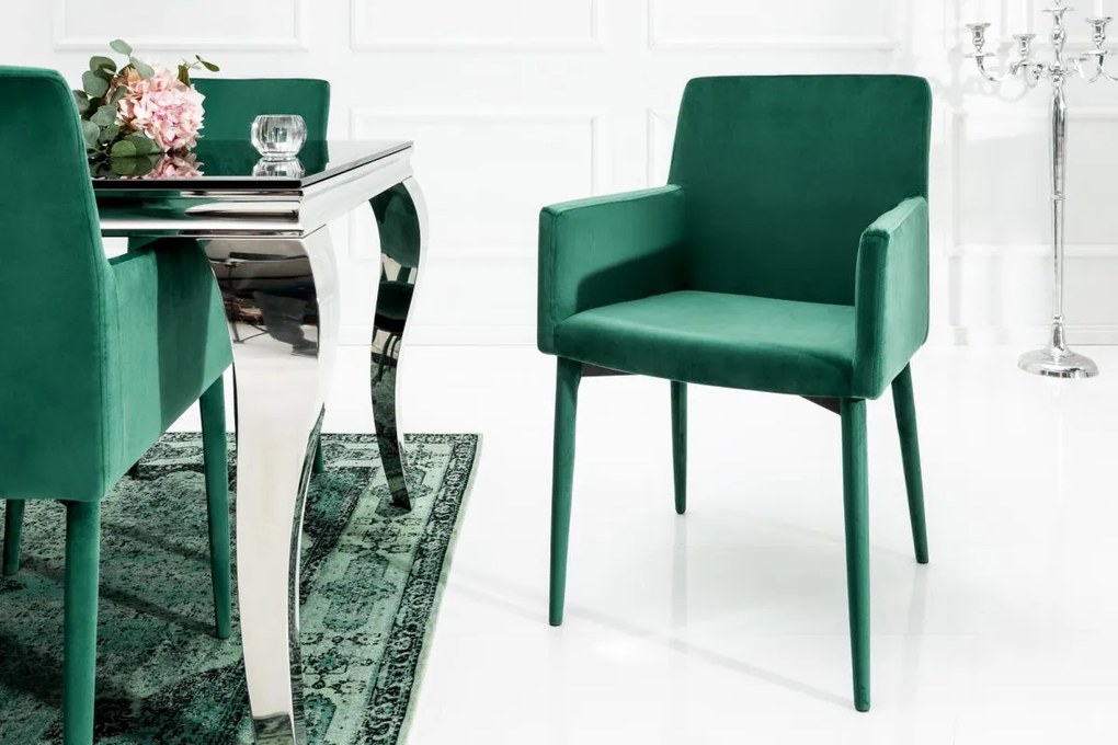 Designová židle s područkami Neapol, zelená